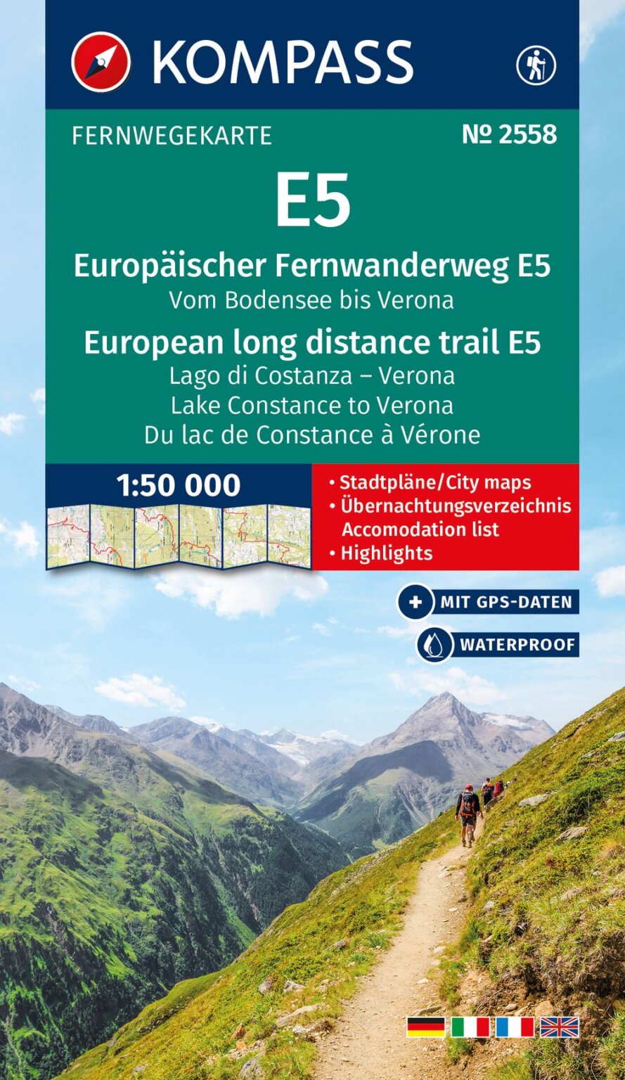 Neuer Wanderführer und Karte: Europäischer Fernwanderweg E5 | Kompass